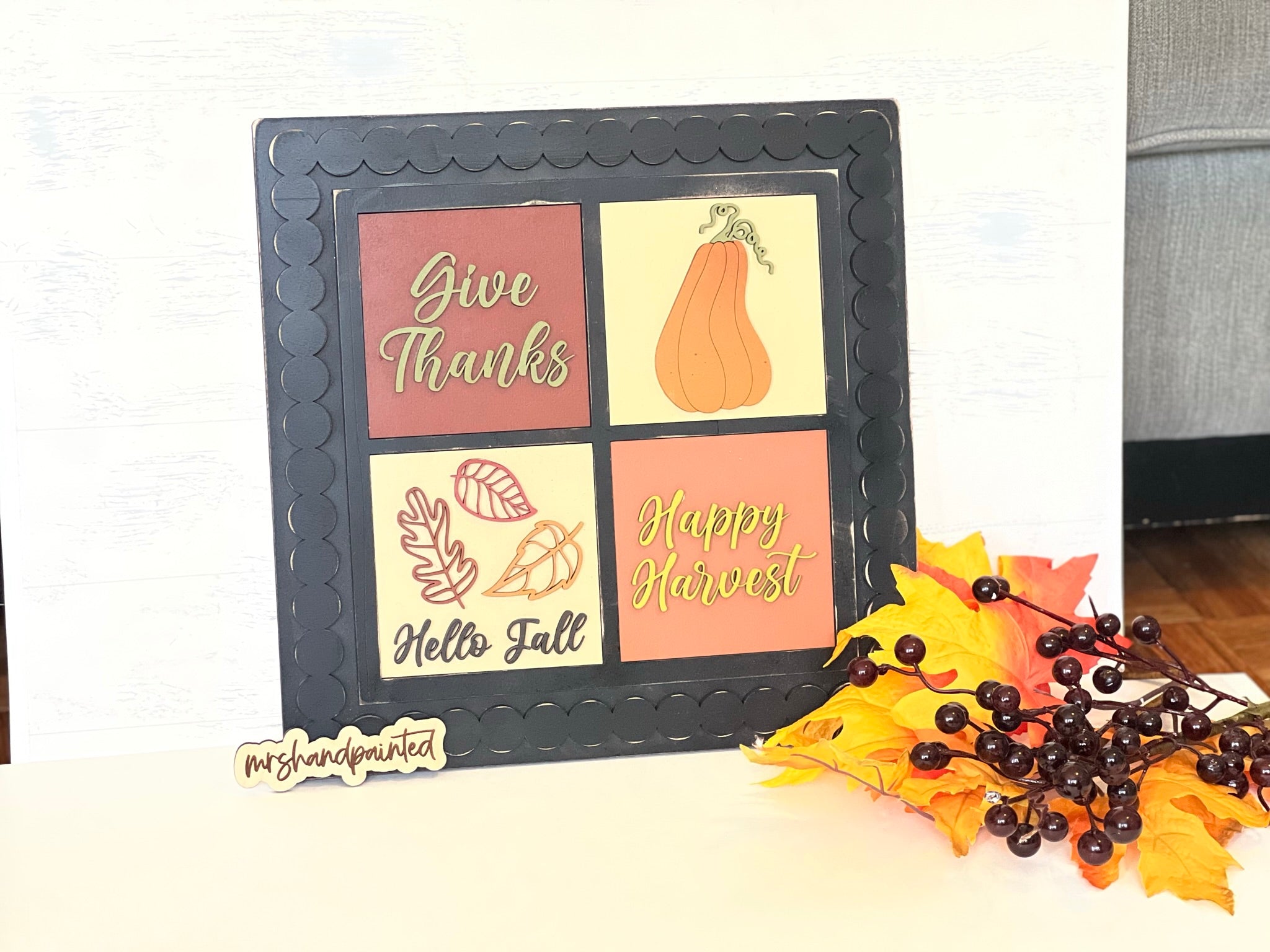 Rustic Fall Leaning Ladder Interchangeable Signs – MrsHandPainted