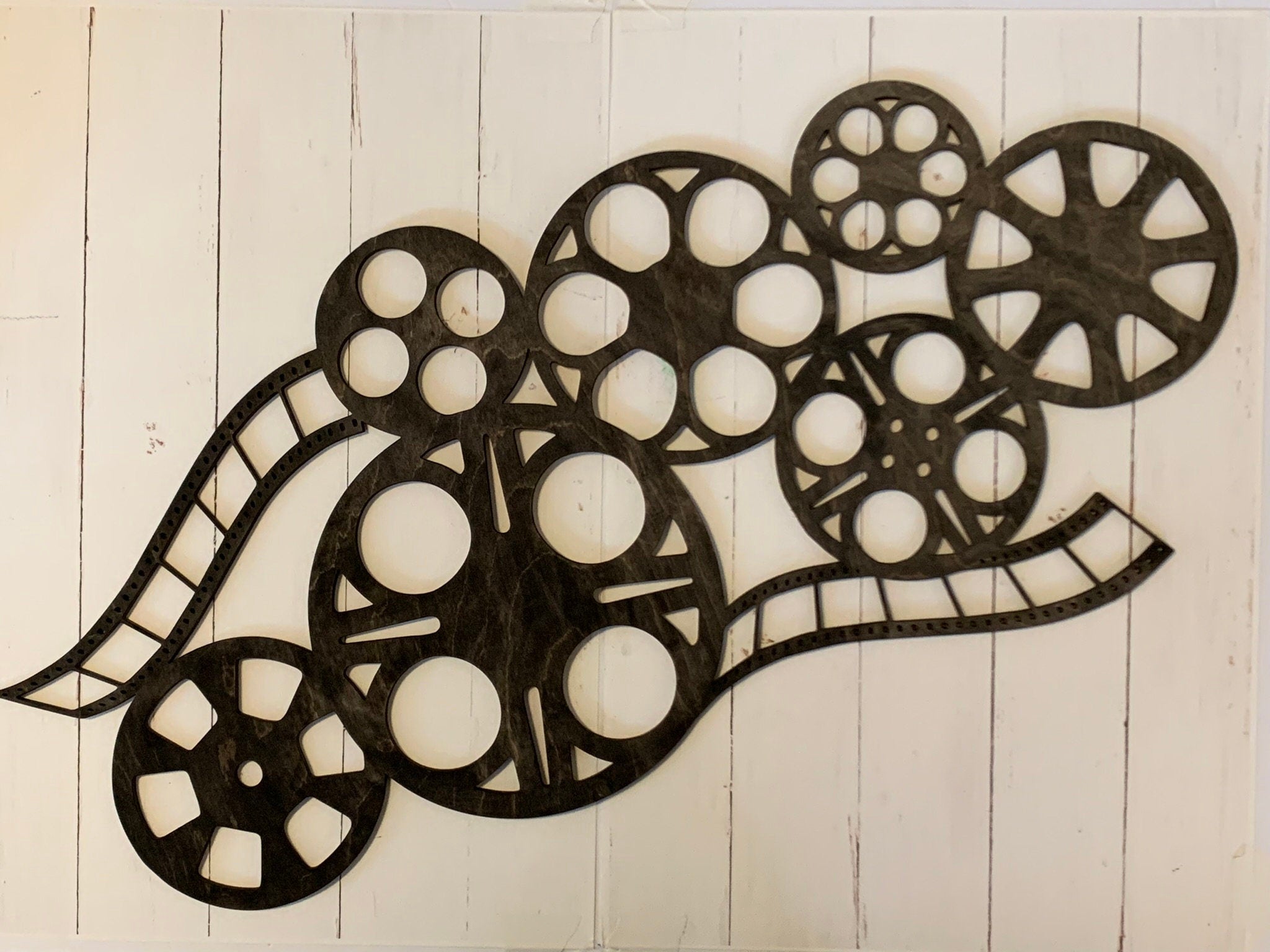 Laser Cut File - Retro Movie Theater - Movie Film Reels Wall Hanging D ...
