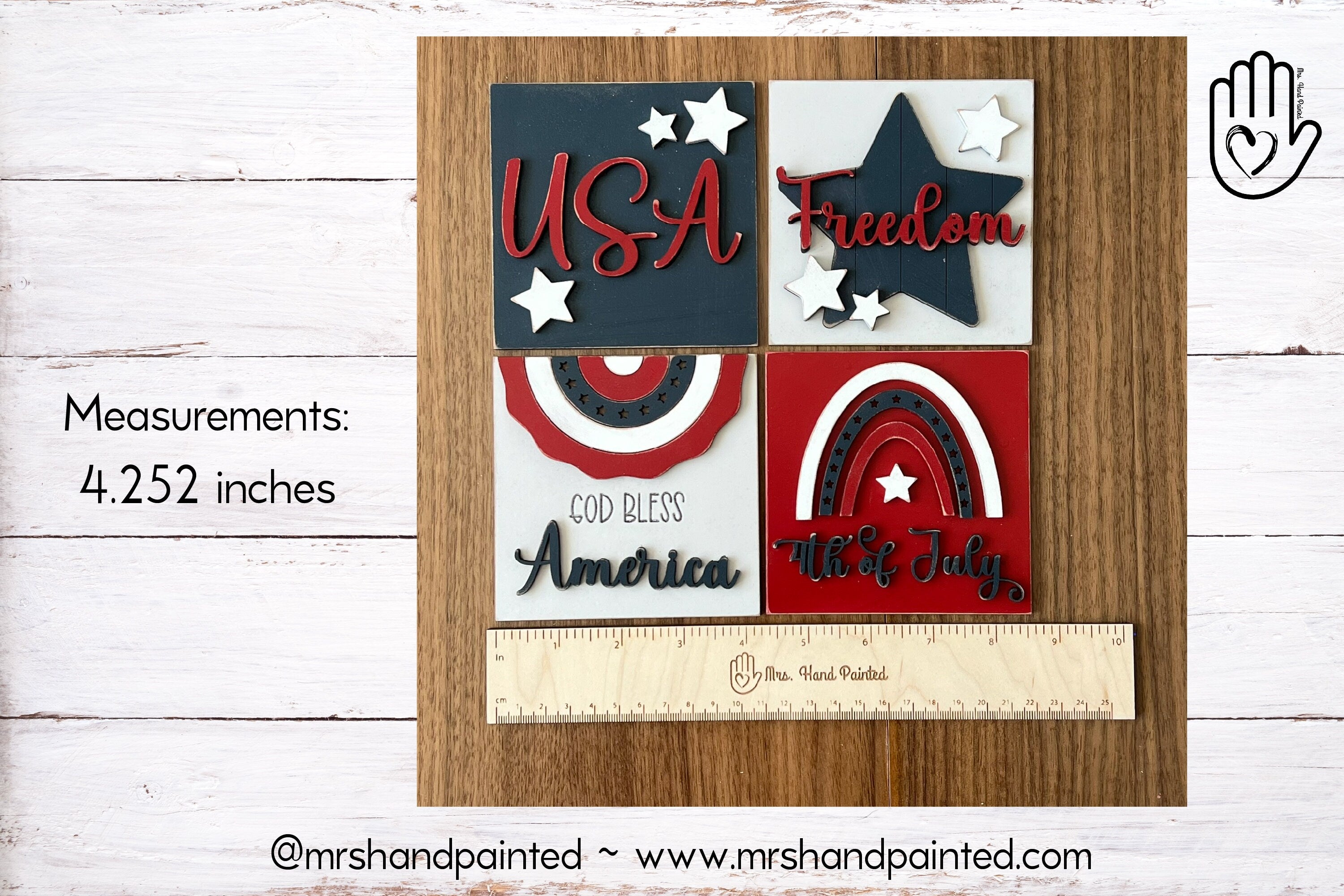 Boho 4th of July Tiles – MrsHandPainted